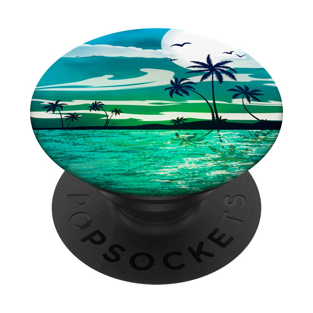 Amazon.com: Caribbean Tropical Beach Vacation Coconut Palm Tree Black ...