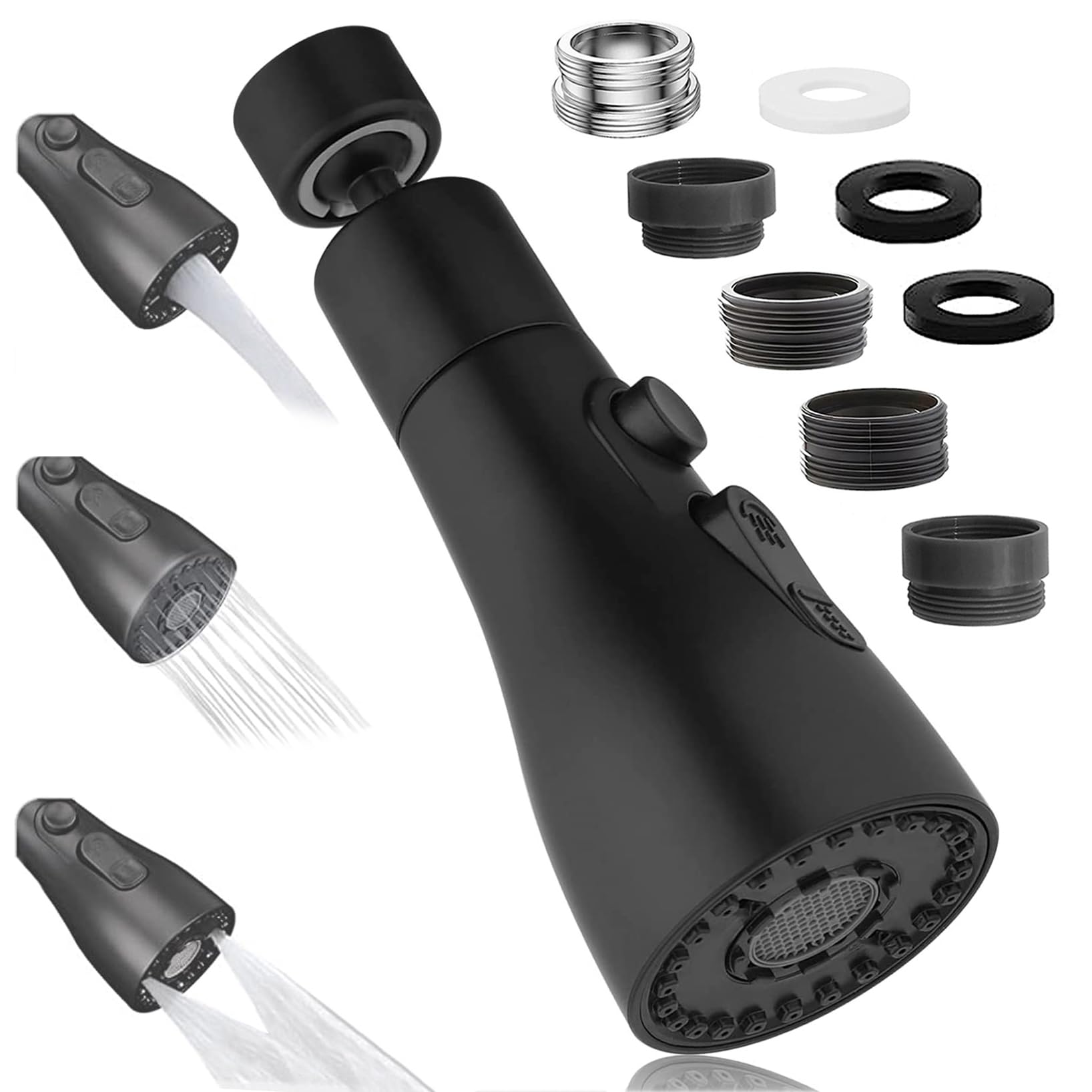 Kitchen Tap Spray Head, 360° Swivel Spout Kitchen Sink Tap with 3 ...