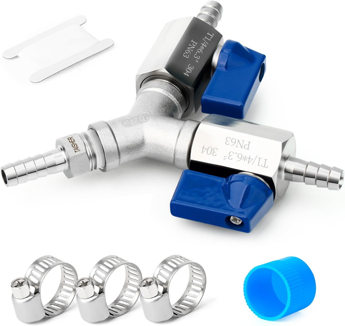 Amazon.com: Beduan Stainless 3 Way Shut Off Ball Valve, 1/4" Hose Barb ...