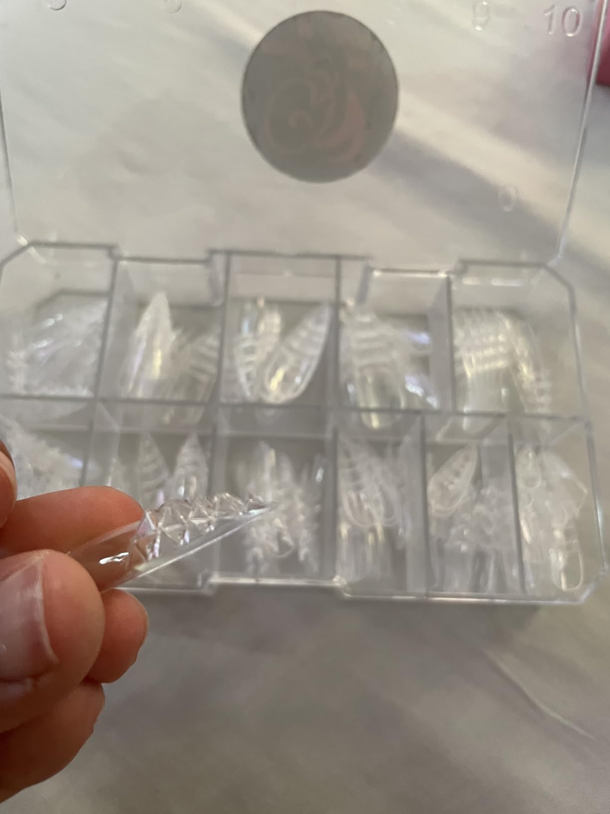 Amazon.com: HWHUNO 3D Glass Crystal Stiletto Nail Tips Medium Full ...