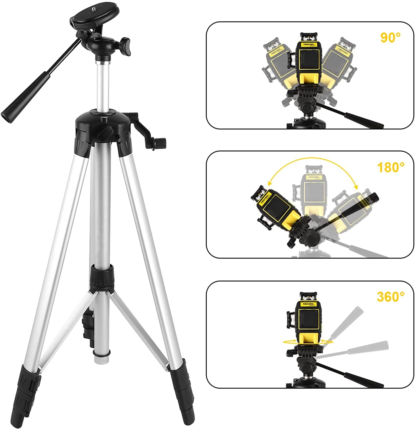 Firecore Laser Tripod, 1.5m Adjustable Lightweight Aluminum Elevation ...