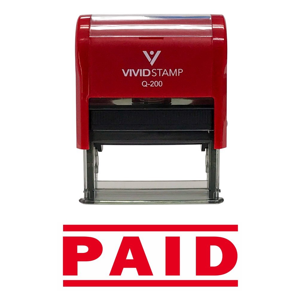 PAID Self Inking Rubber Stamp (Red) - M : Amazon.ca: Office Products