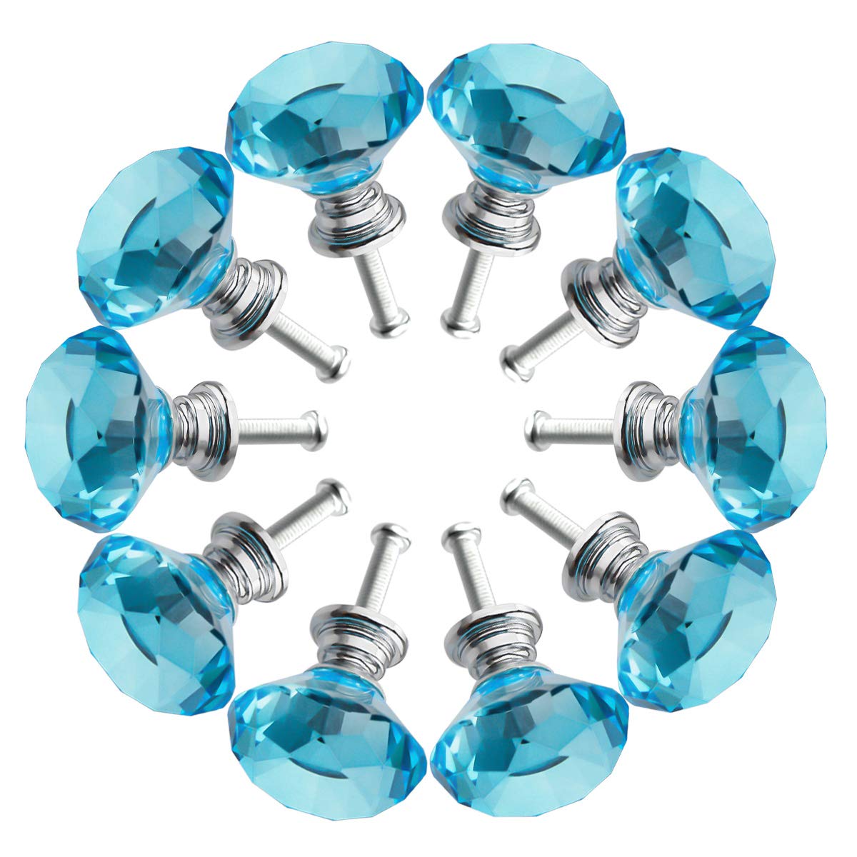 Snapklik.com : Crystal Glass Cabinet Knobs 30mm Diamond Shape Drawer ...