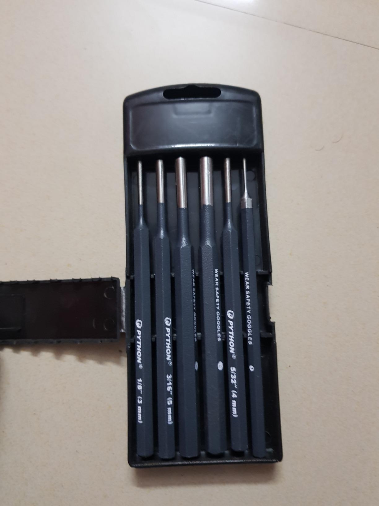 Python Pro 6pc Roll Pin Punch Tool Set (CRV65 Steel) : Amazon.in: Home ...