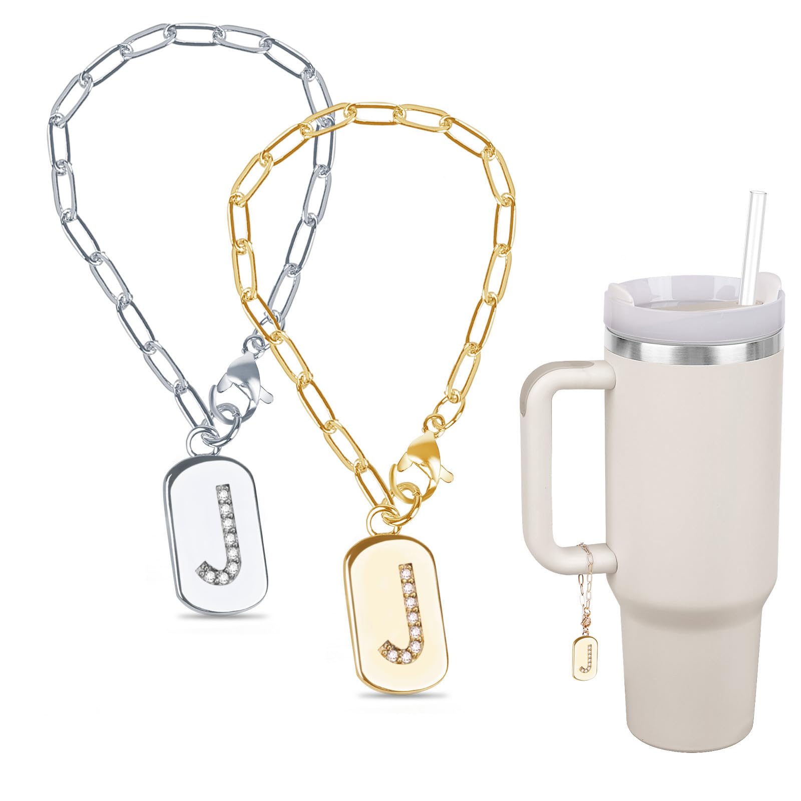 Amazon.com: Fosdonge 2Pcs Letter Stanley Cup Accessories, Stanley ...