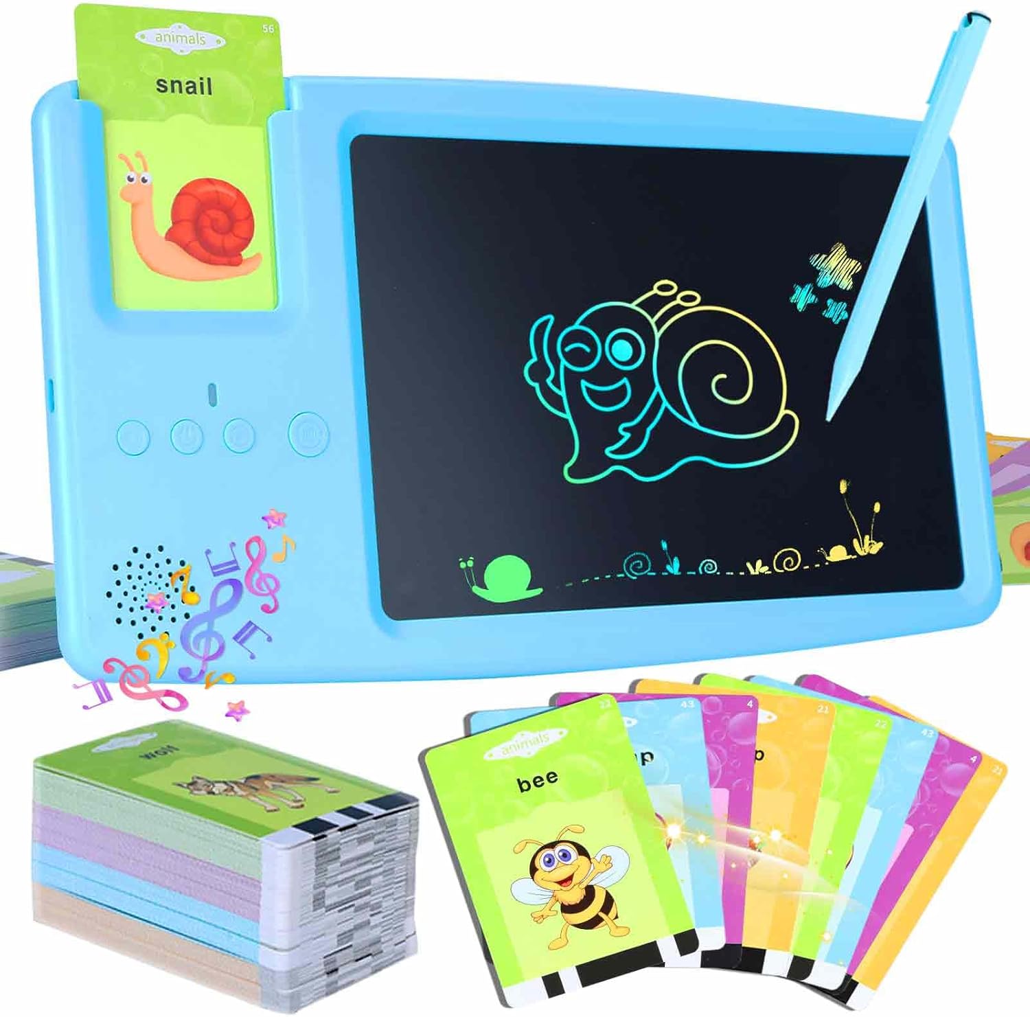 Talking Flash Cards LCD Writing Tablet for Kids, Early Educational Toys ...
