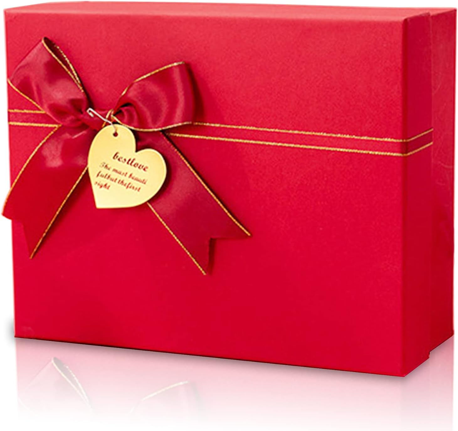 Coffret cadeau pour cadeaux,boîte cadeau rouge avec couvercle contenant ...