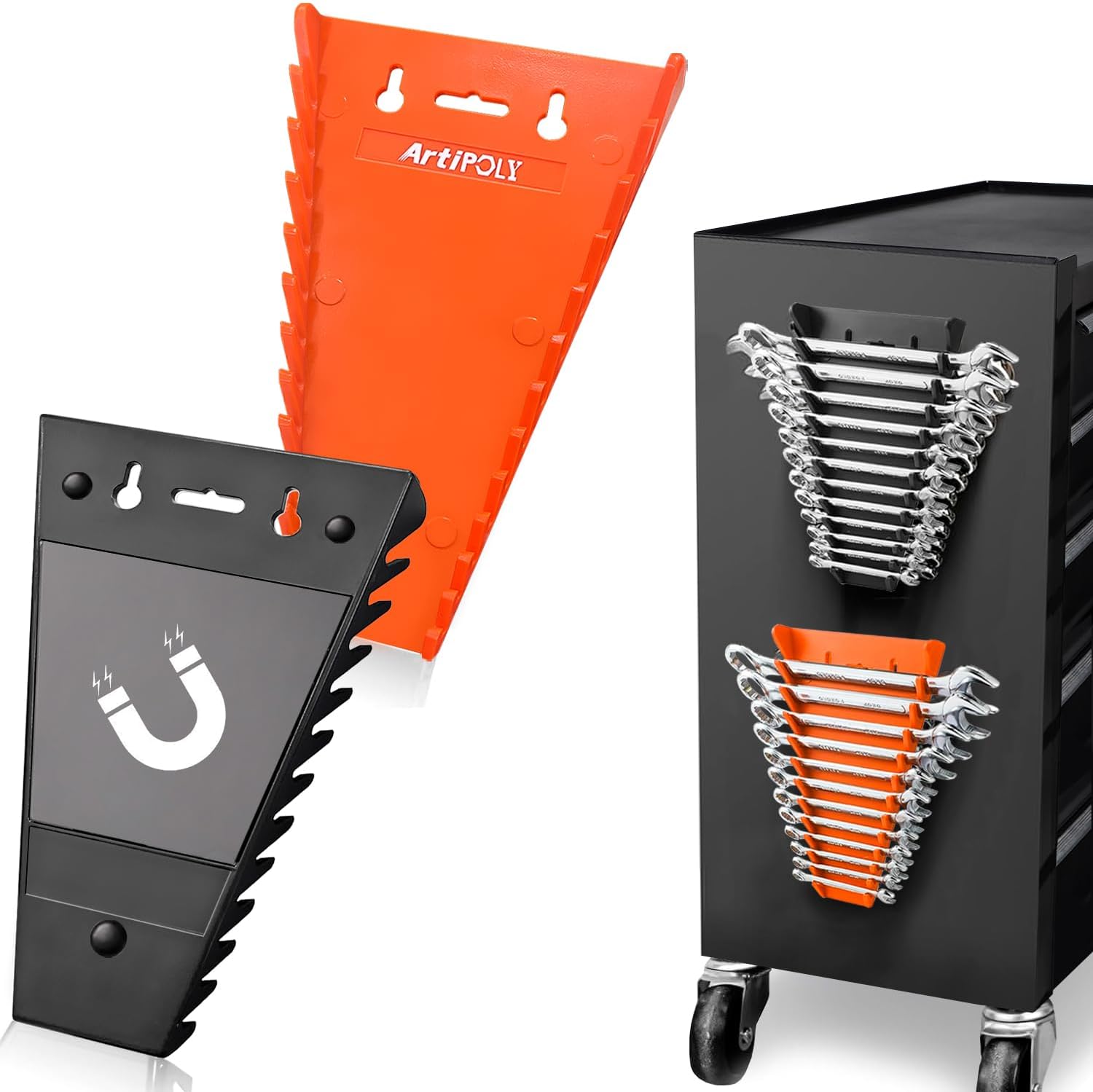 Amazon.com: FTIHTRY 2Pack Magnetic Wrench Organizer wrench rack Tool ...