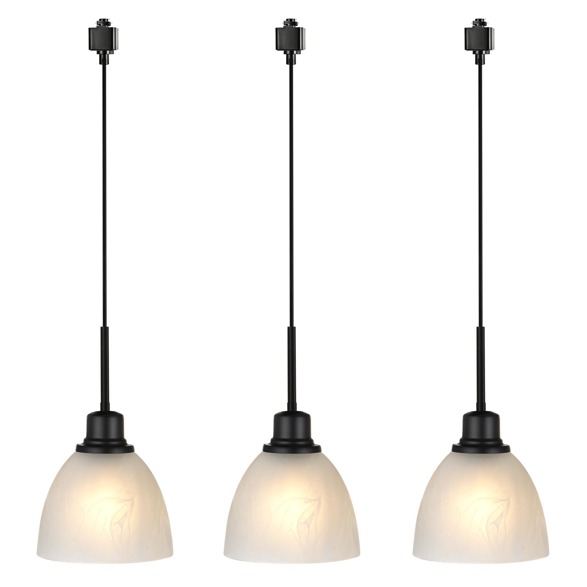 VINLUZ 3 Lights H Type Tracking Lighting Pendants,Black Finish Ceiling ...