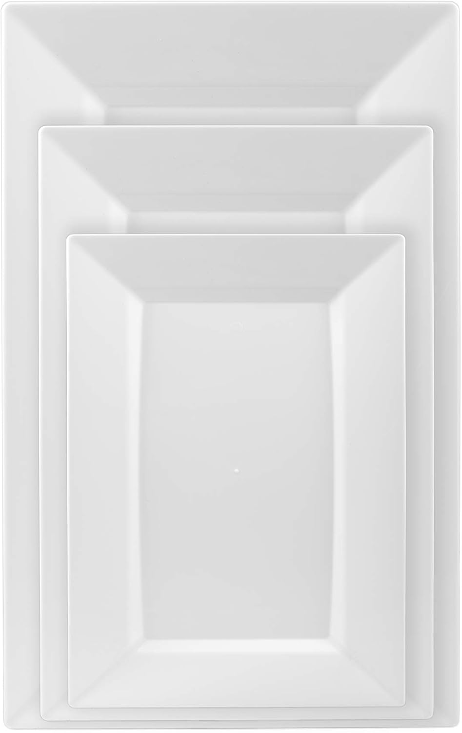 Exquisite Platos de plástico rectangulares transparentes de 9.5 ...