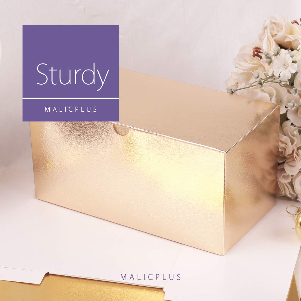 MALICPLUS 30 Champagne Gold Gift Boxes 9x4.5x4.5 Inches Premium Gift ...