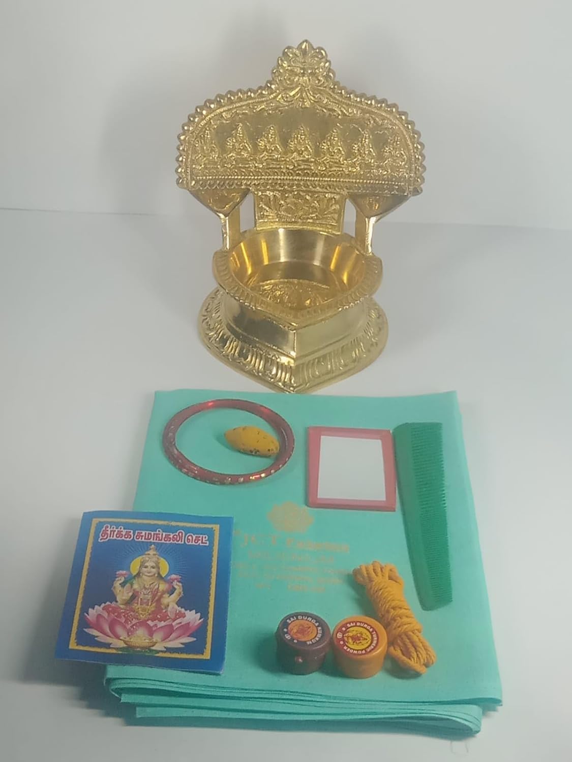 Buy Saptha Kanni Villaku and Thamboolam Set - Traditional Brass Lamp ...