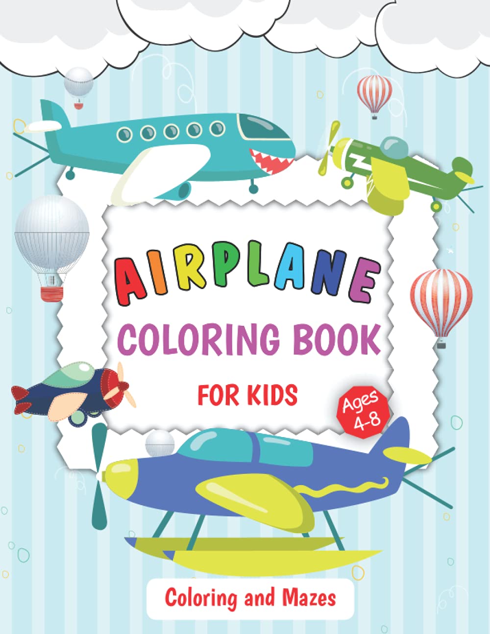 Buy Airplane Coloring Book for Kids Ages 4-8: Fun Airplane Activities ...