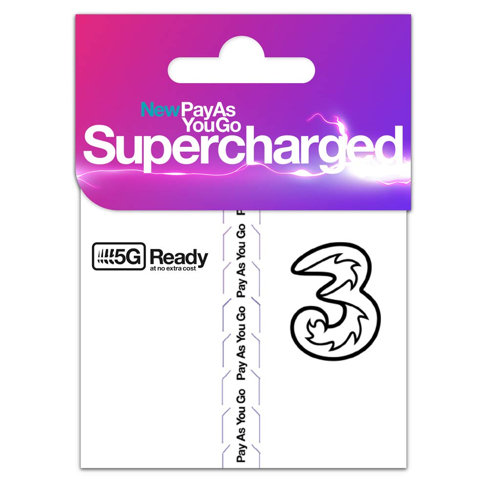 Buy Three New Pay As You Go Supercharged Sim Card Includes 20 Top Up