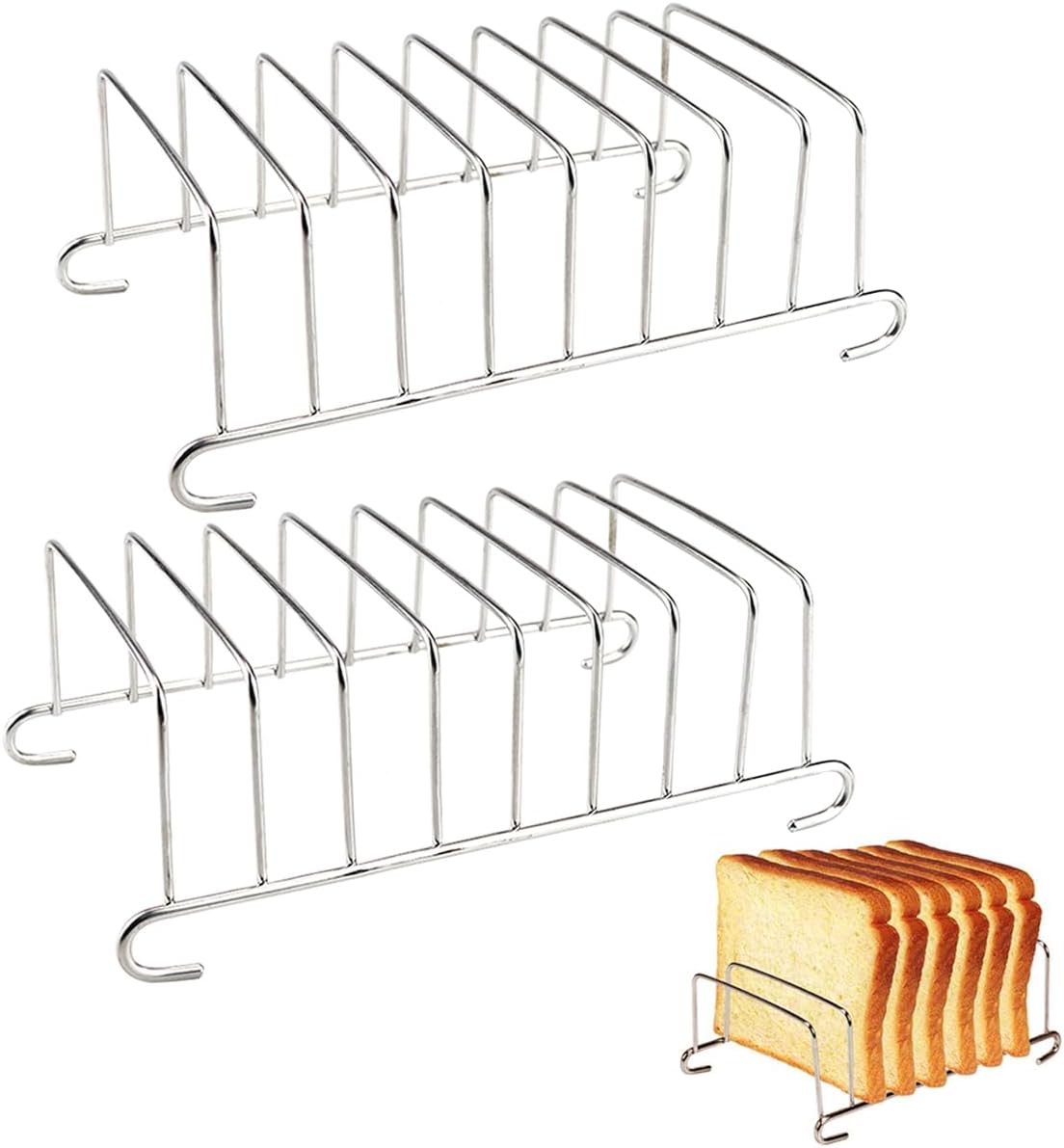 Amazon.com: LNQ LUNIQI 2Pcs 8 Slice Toast Bread Rack Stainless Steel ...