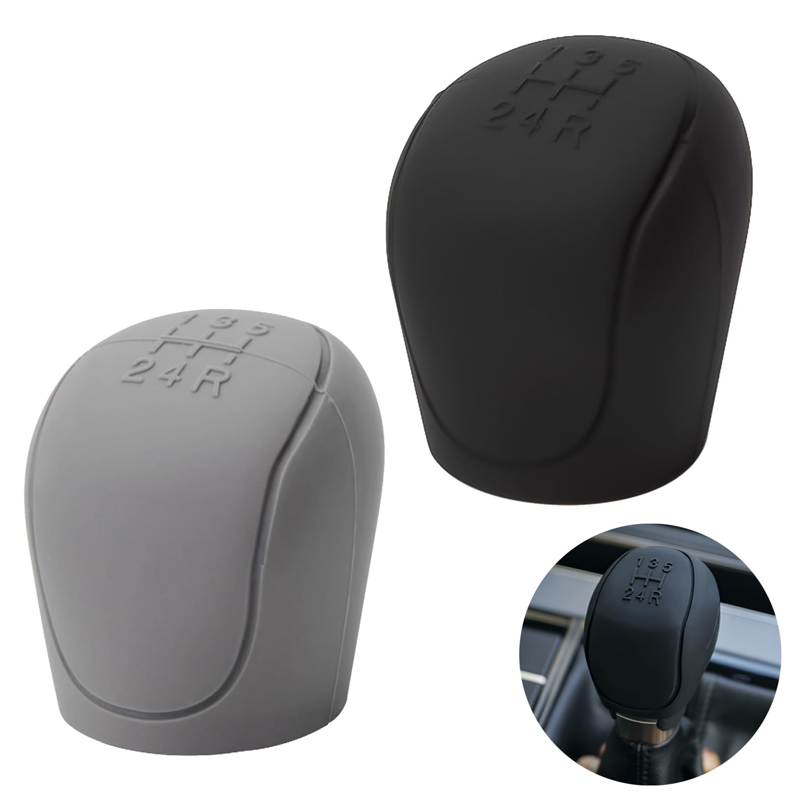 5 Speed Gear Knob Cover, 2 PCS Gear Knob Cover Universal Elastic ...