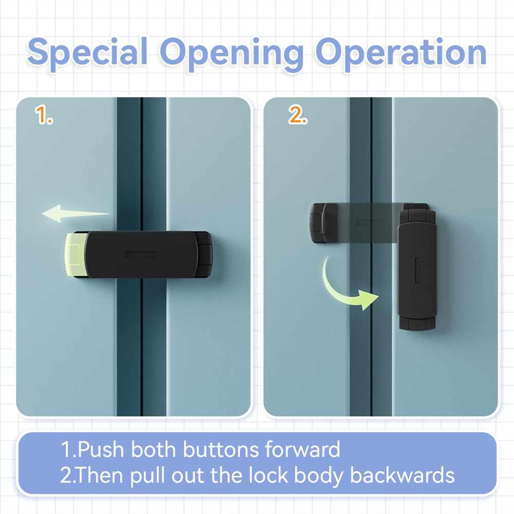 SAFELON 2 PCS Upgraded Baby Safety French Fridge Door Lock, Childproof ...