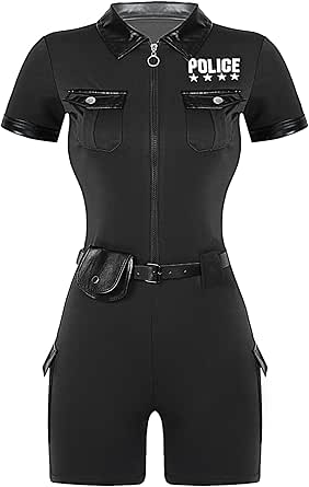 Amazon.com: YONGHS Women's Police Officer Uniforms Cop Costume ...