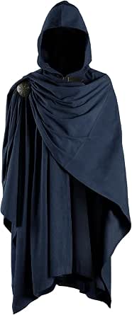 Amazon.com: HiiFeuer Medieval Corduroy Hooded Cloak with Adjustable ...