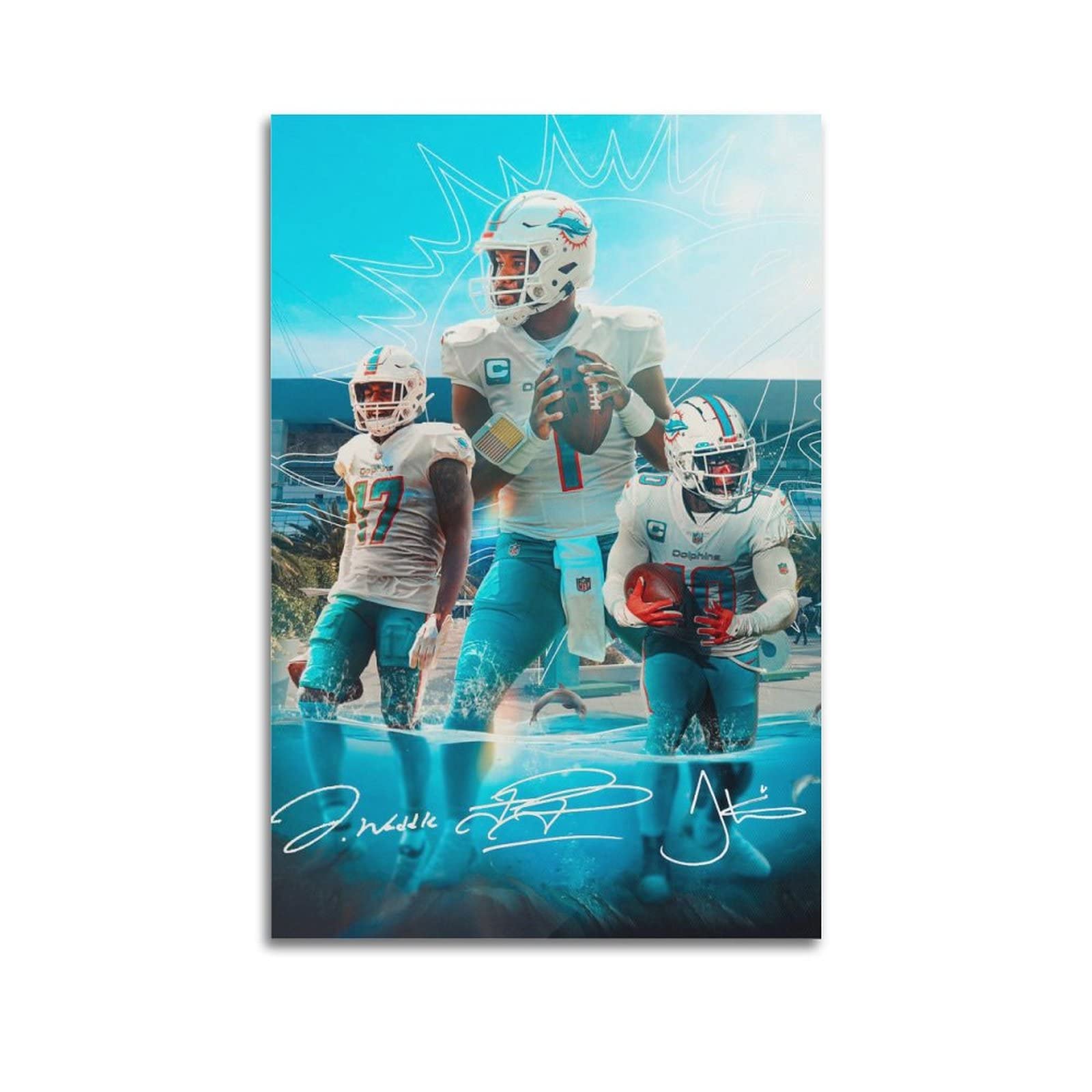 Amazon.com: Tua Tagovailoa Jaylen Waddle Tyreek Hill Signed Cool Poster ...