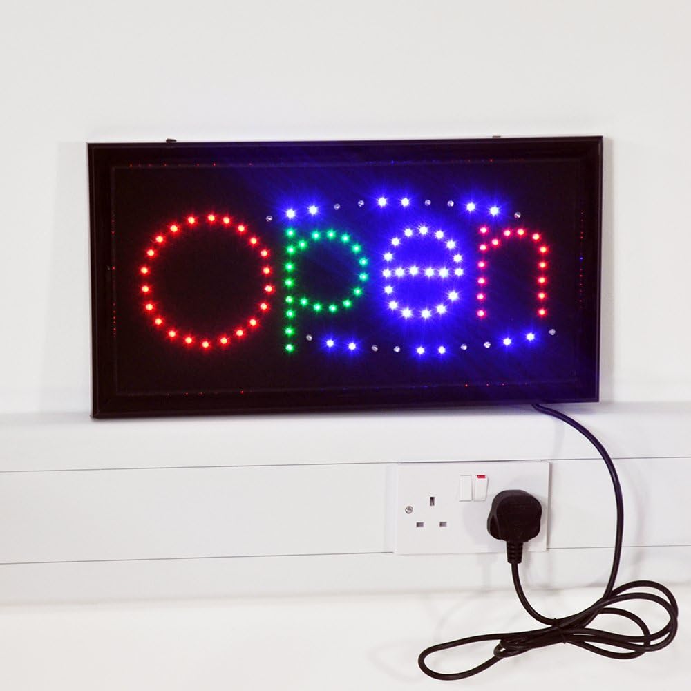 Super Bright LED OPEN sign for shop fronts/windows: Amazon.co.uk: Lighting