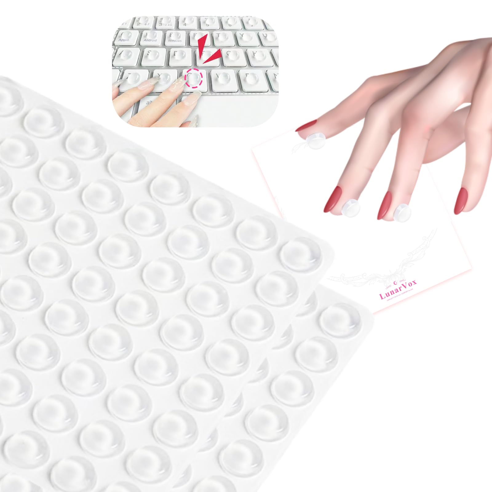 Amazon.com: Nail Art Typing Stickers - Clear Comfortable Protection for ...