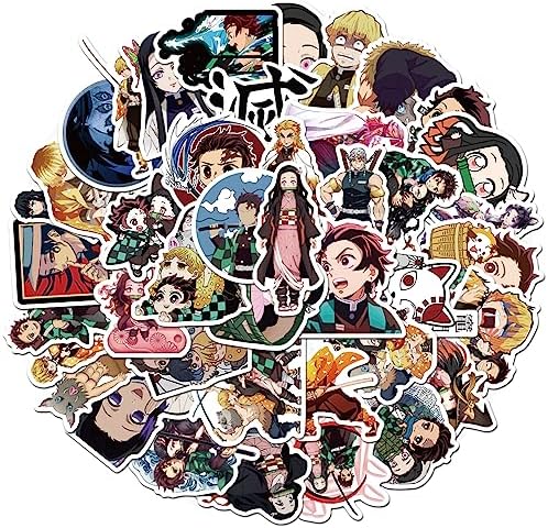 Amazon.com: Anime Cartoon Stickers for Kids Water Bottle 50pcs Pack ...