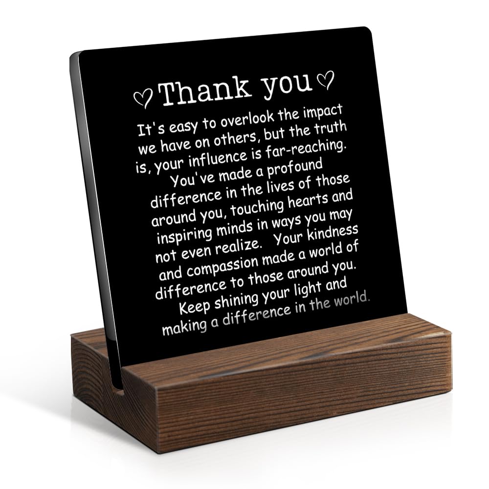 Amazon.com: Juoqg Thank You Acrylic Sign with Wooden Stand, Funny Thank ...
