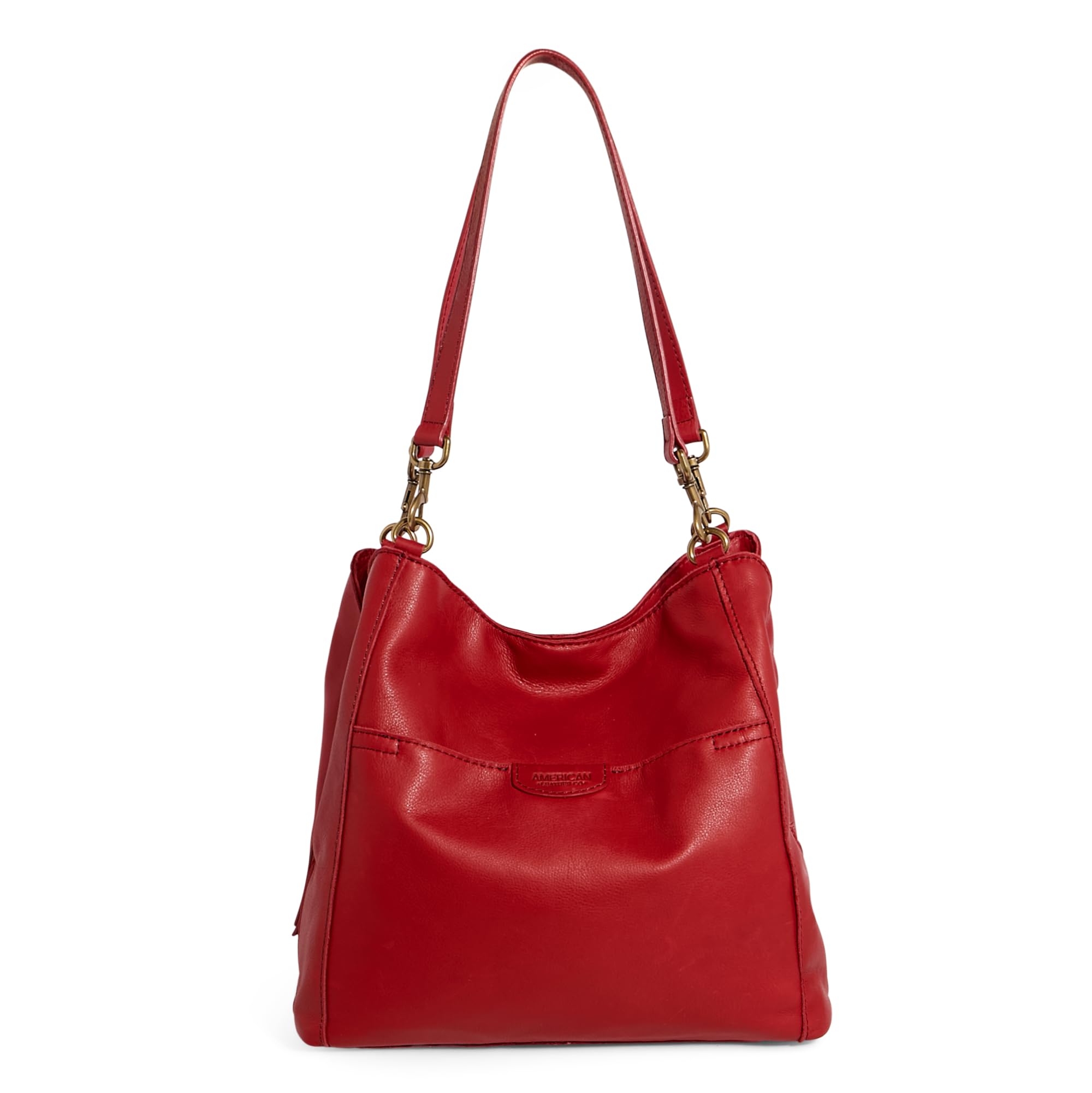Amazon.com: American Leather Co. Austin Triple-Entry Bucket Bag, Deep ...