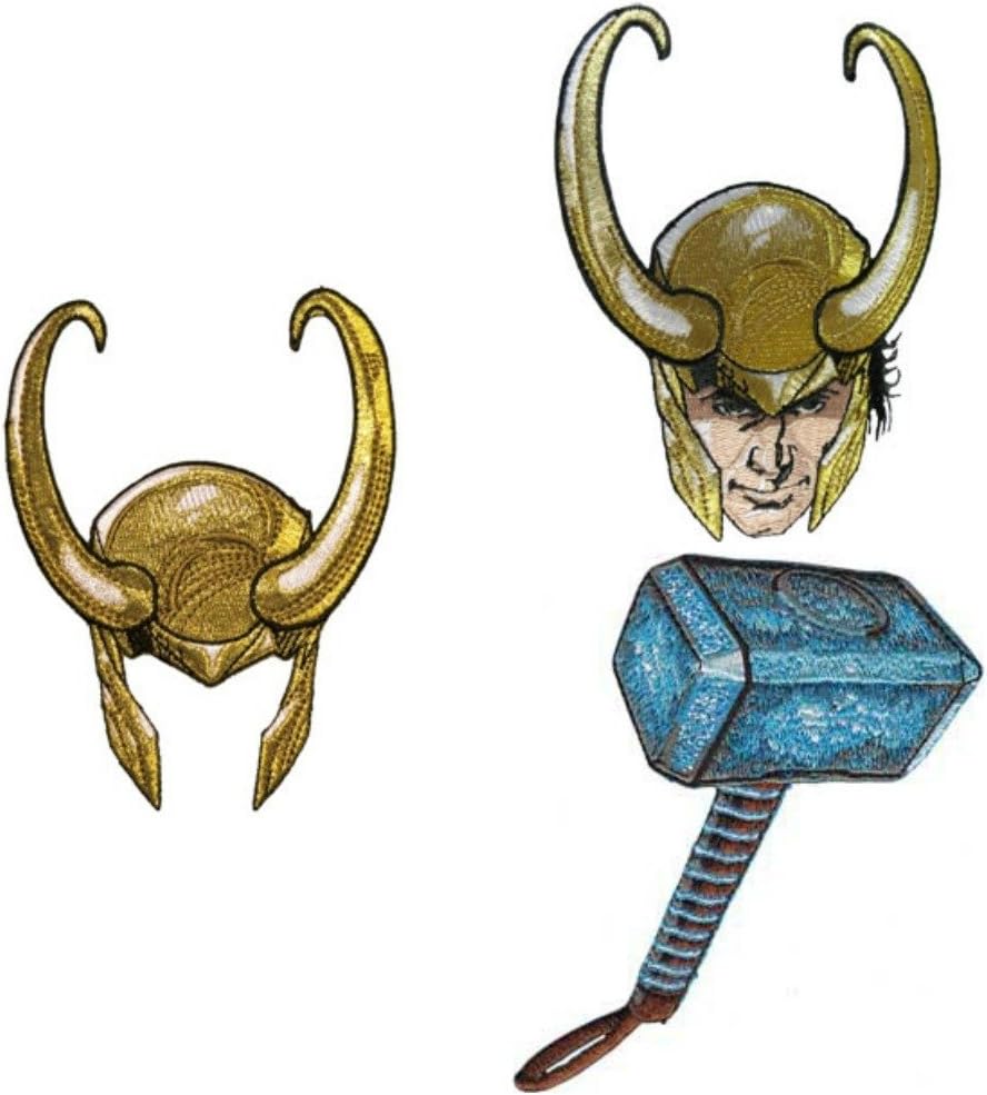Amazon.com: Marvel Avengers Thor, Loki Patch Iron On Gift Set ...