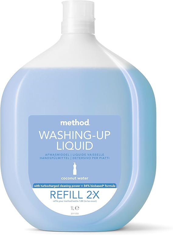 Method Washing Up Liquid Refill, Washing Up Soap, Tough on Grease and ...