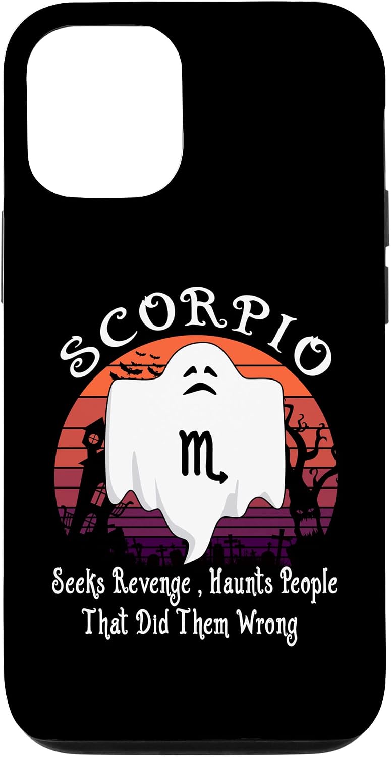Amazon.com: iPhone 12/12 Pro Retro Ghost Zodiac Sign Scorpio Halloween ...