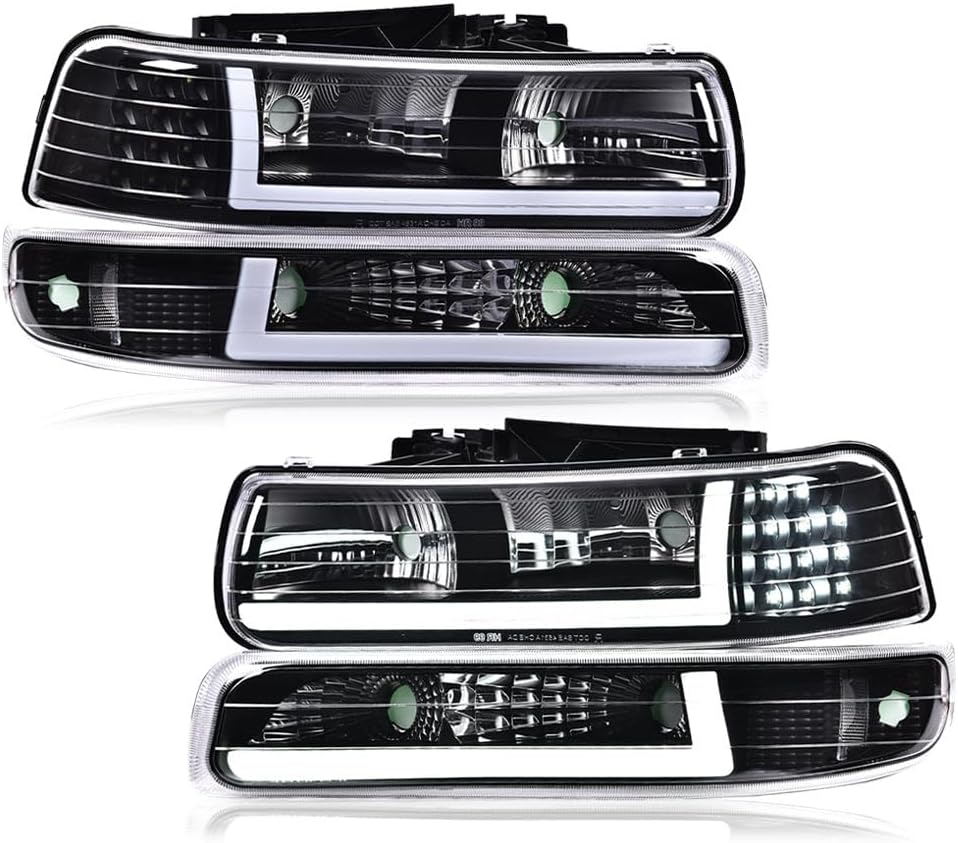 Amazon.com: G-PLUS LED DRL Headlights Compatible with 1999-2002 Chevy ...