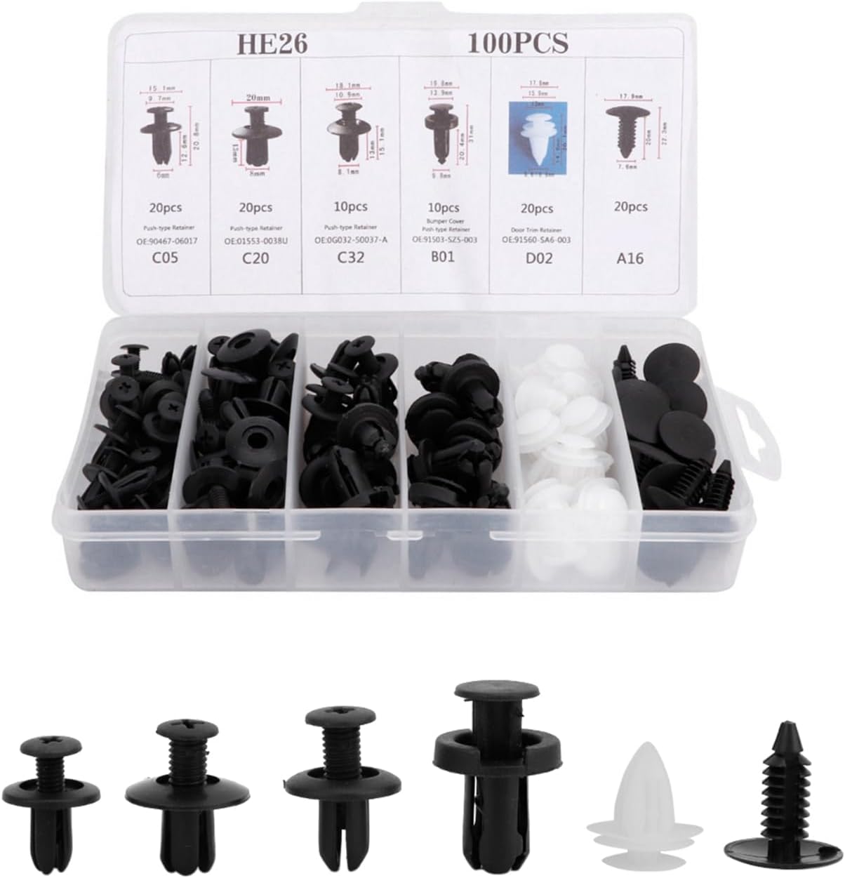 Amazon.fr : Rivet Clips Plastique - ZENUTA Rivets Plastiques Fixation ...