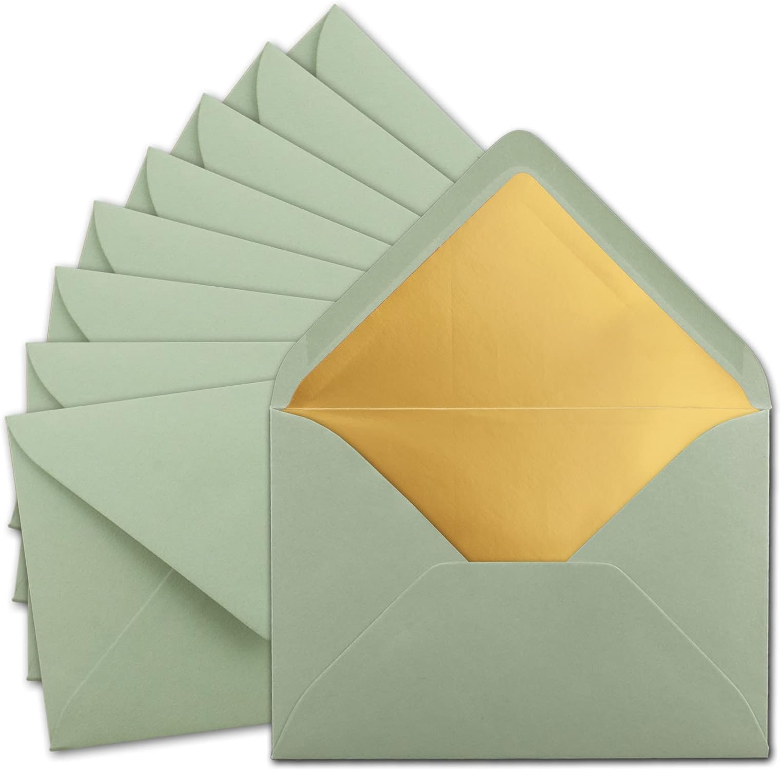 25 x DIN C5 envelopes, 15.7 x 22.5 cm, in eucalyptus (green) with ...