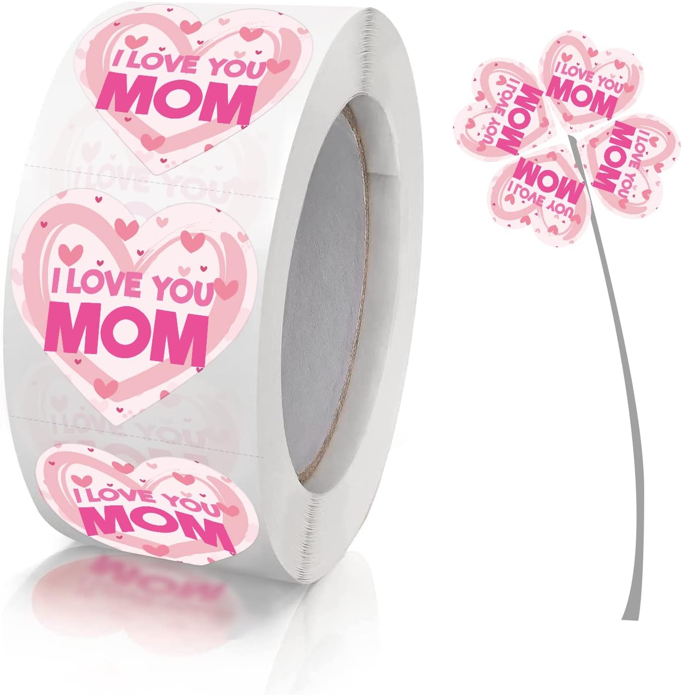 Amazon.com: 2 Inch Mother's Day Stickers, 500 Pcs I Love You MOM Heart ...