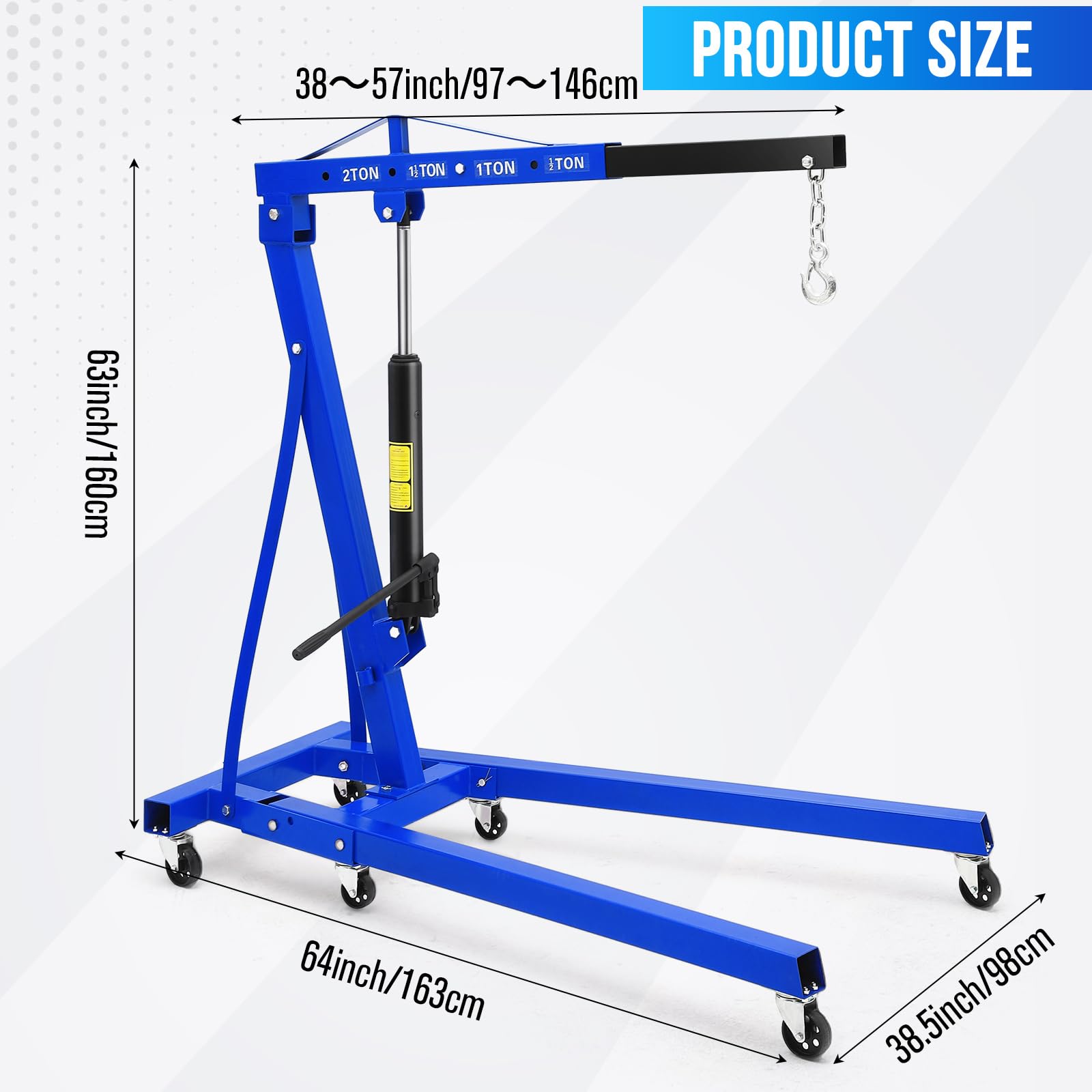2 Ton Engine Hoist Dimensions