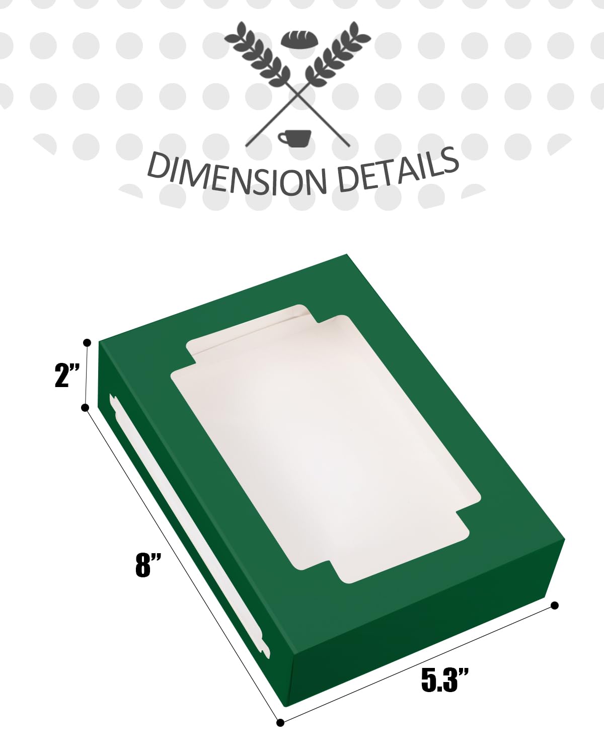 Snapklik.com : Qiqee Deep Green Cookie Boxes For Gift Giving 8x53x2 ...