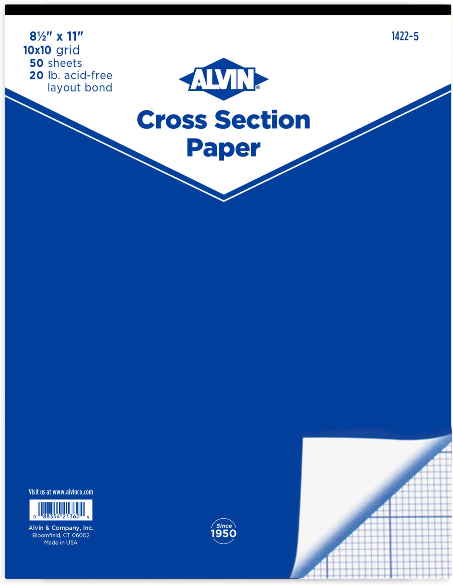 Amazon.com : ALVIN Cross Section Graph Paper Pad 8.5" x 11" Model 1422 ...