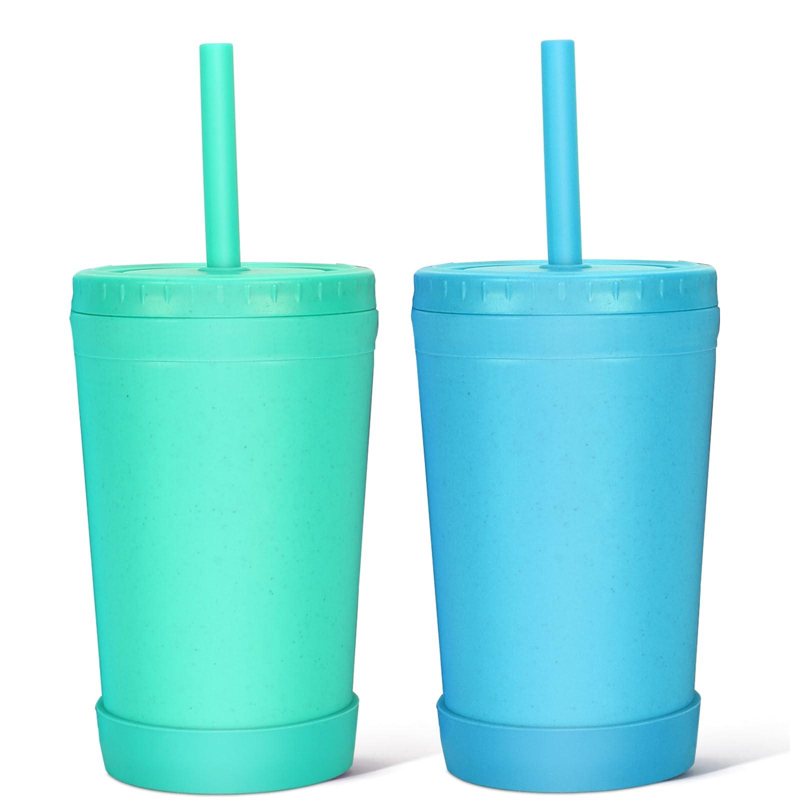 Amazon.com: Homestockplus Reusable Wheat Straw Cups with Lids and ...