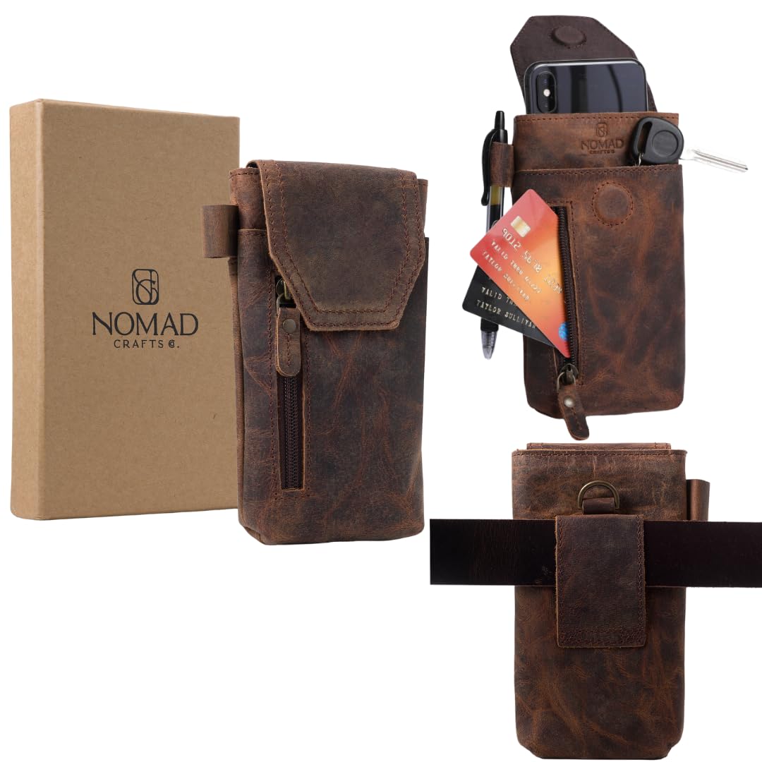 Amazon.com: NomadCraftsCo. Leather Phone Holster 7.25”x4”,Phone Holster ...