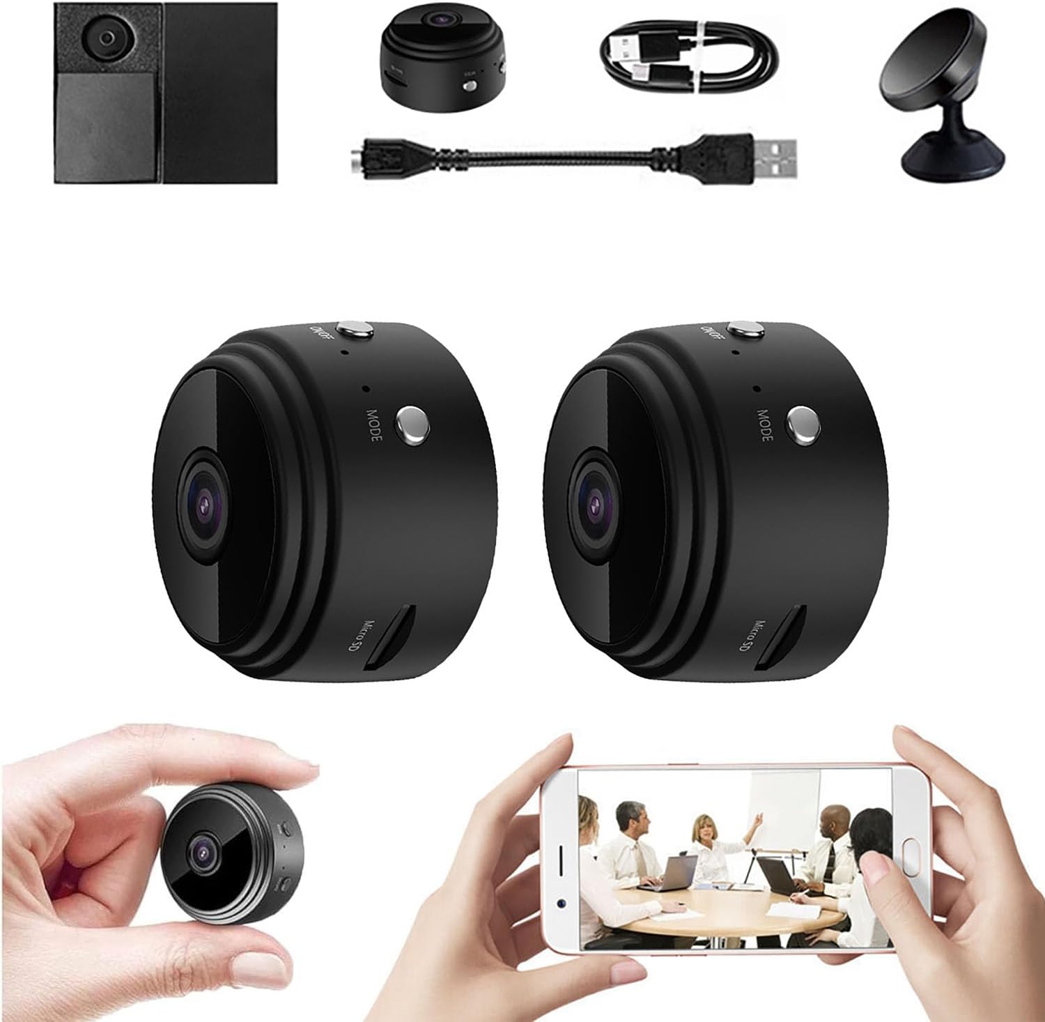 Amazon.com : Miniguard Security Camera, Mini 1080p HD Wireless Magnetic ...