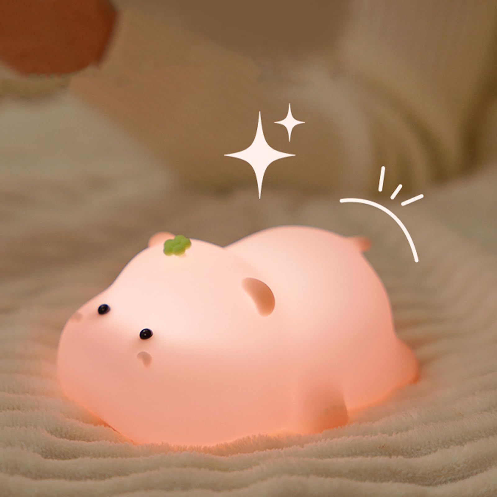 Amazon.com: SUPERNIUDB 3D Hippo Night Light LED USB 7 Color Change LED ...
