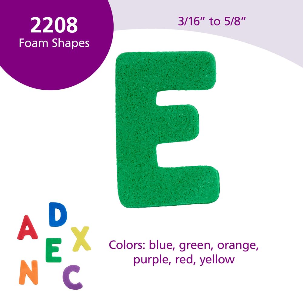 Snapklik.com : ABC Foam Shapes, 144 Pieces, 6 Colors, Storage Bucket ...
