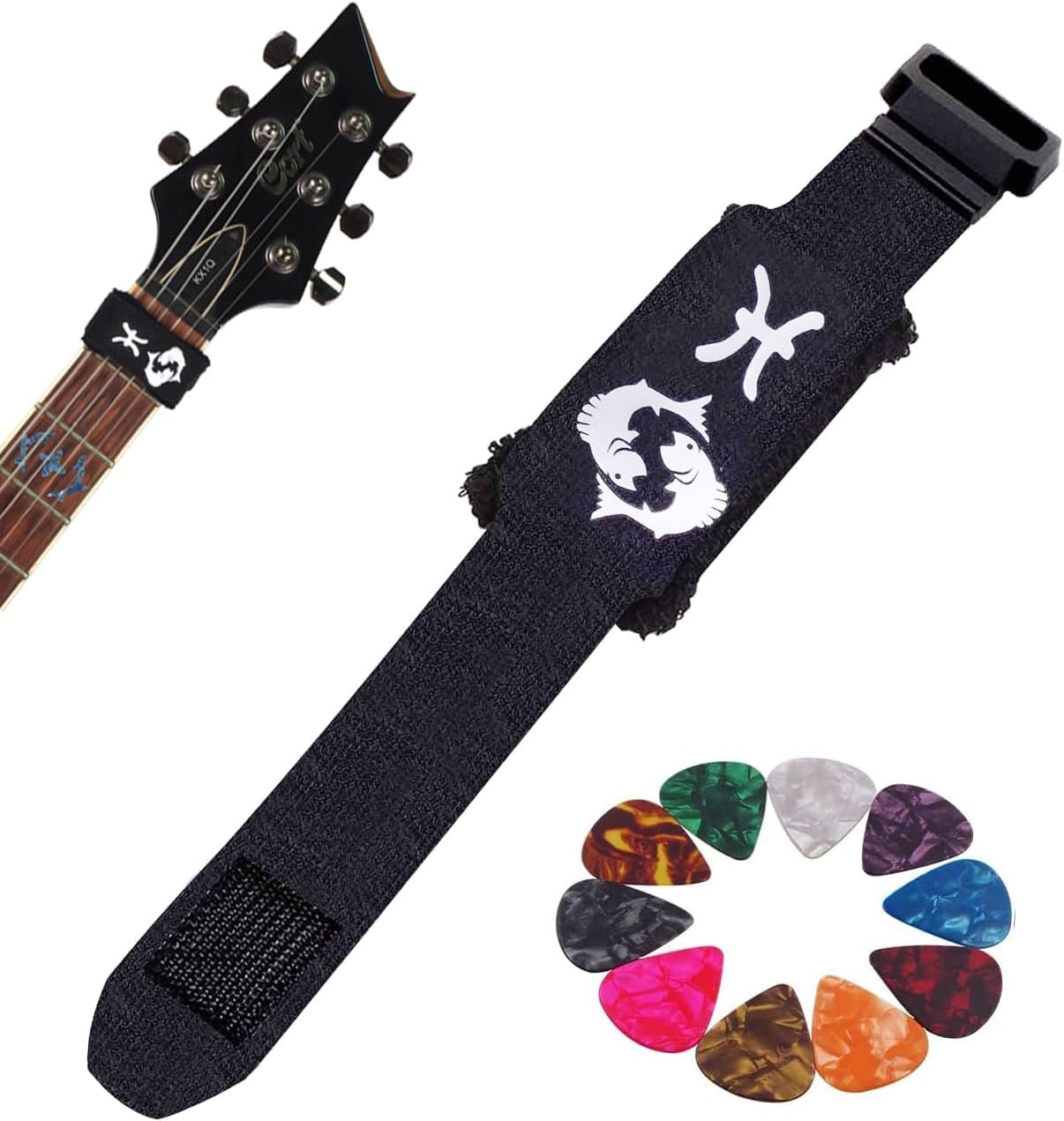 Amazon.com: Rockhouse Guitar String Dampener Muter Silencer Fret Strap ...