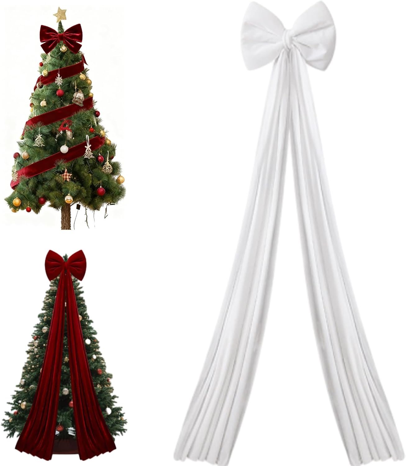 Amazon.com: Extra Large Christmas Tree Topper Red Velvet Bow, 15.74 ...