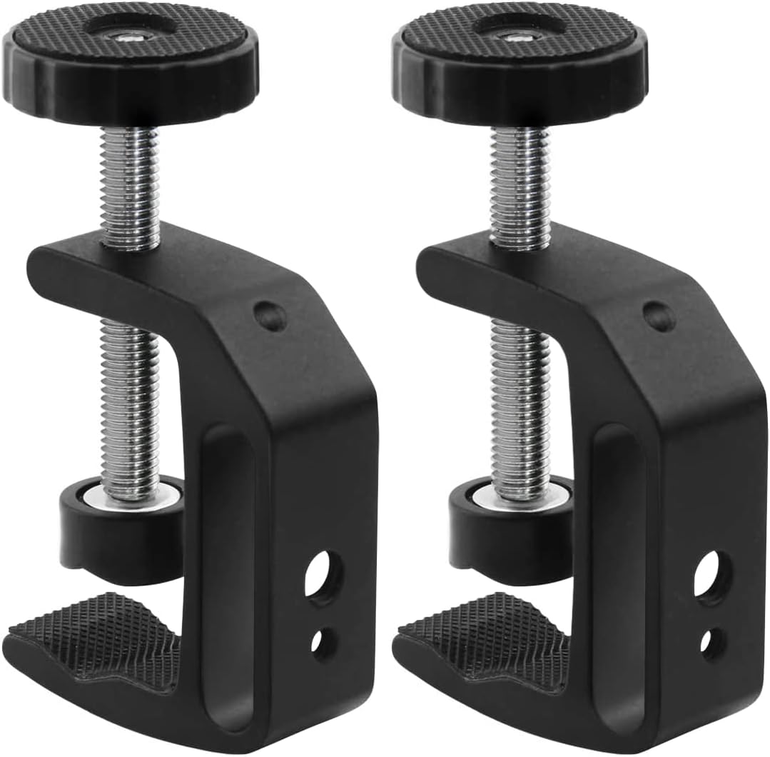 QWORK Universal C-Clamp for Desk Mount - 4-Pack Heavy Duty Versatile ...