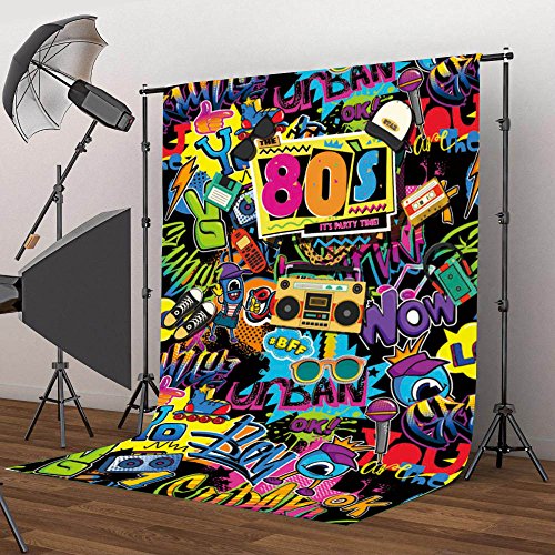 Mocsicka Hip Pop 80's Themed Backdrop 80s Graffiti Photography - Want ...