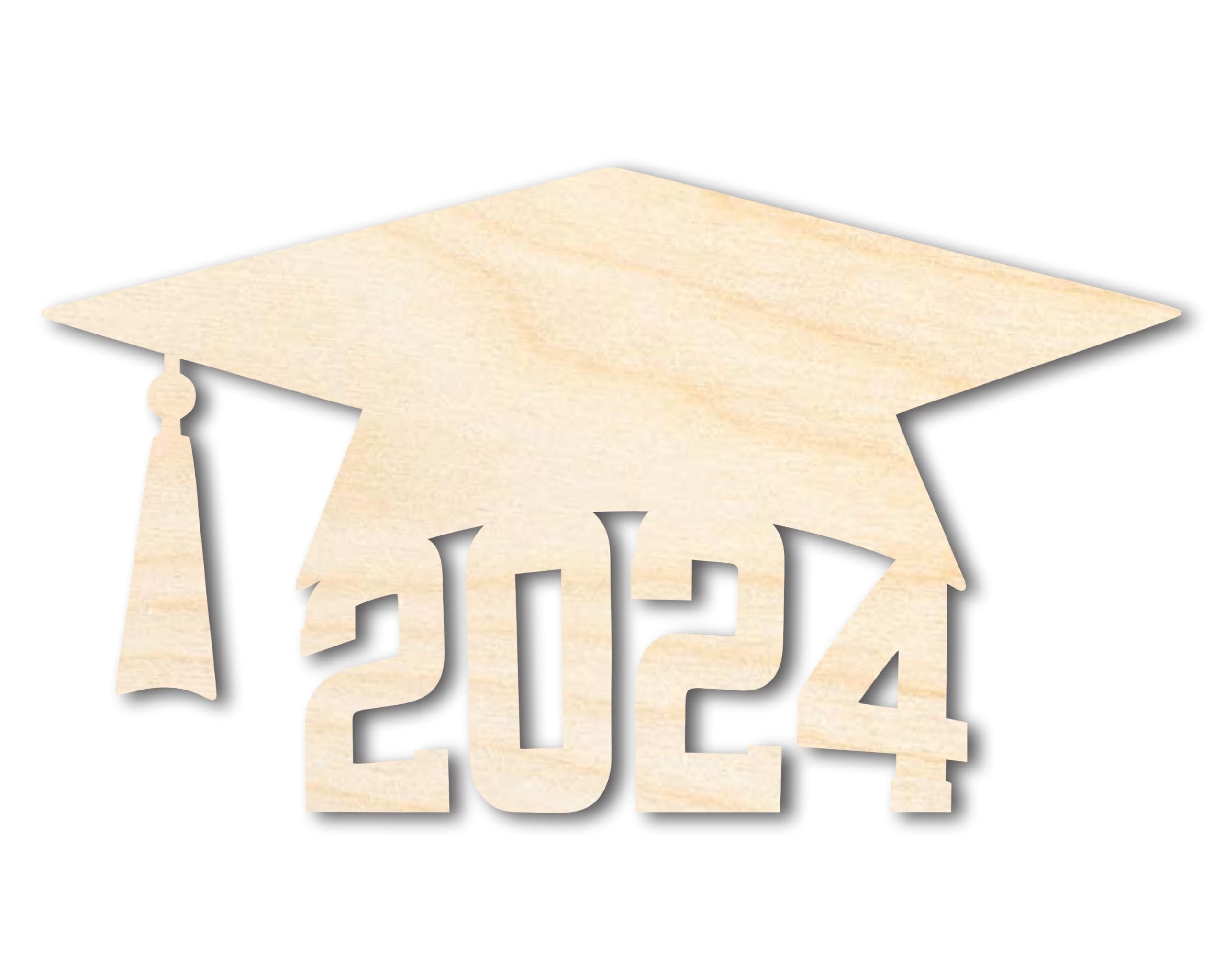Amazon.com: Unfinished 2024 Graduation Cap Shape | DIY Craft Cutout ...