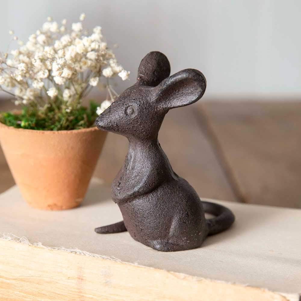 Amazon.com: Creative Co-op 5'' Shabby Chic Rustic Cast Iron Mouse Home ...
